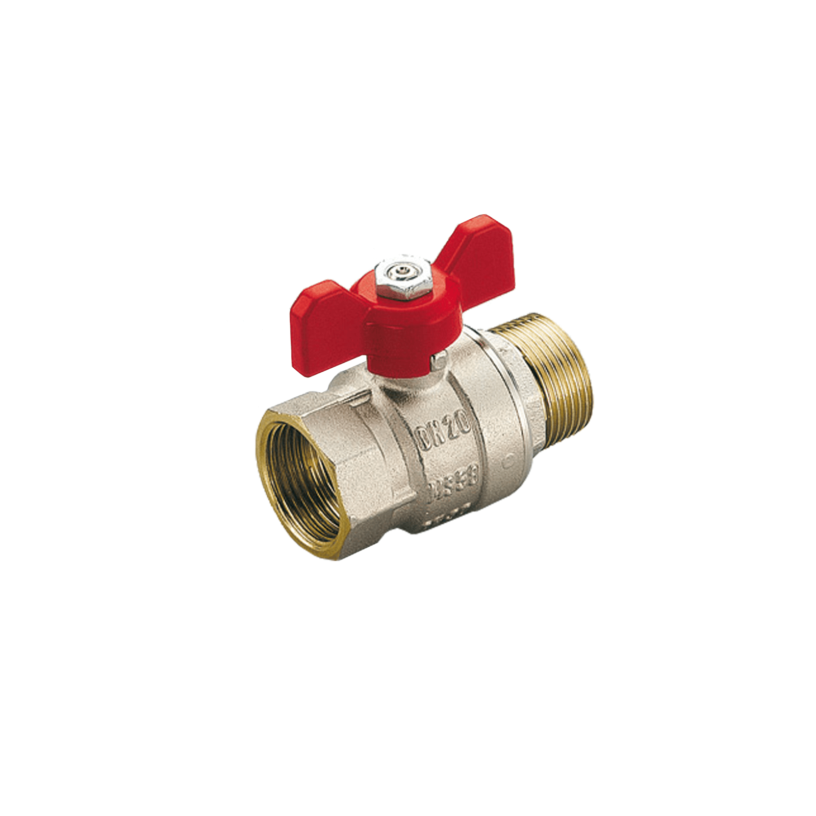 Messing Kugelhahn mit Knebelgriff IG x AG