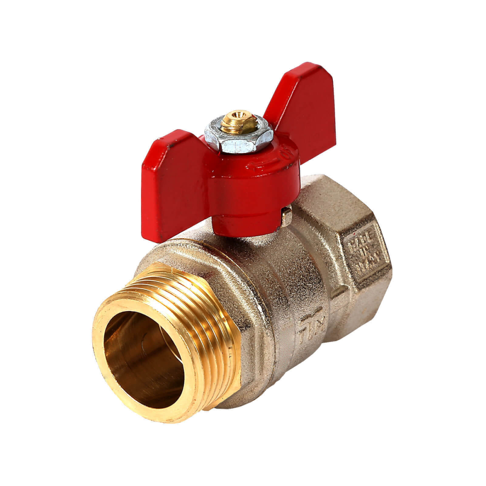 Messing Kugelhahn mit Knebelgriff IG x AG